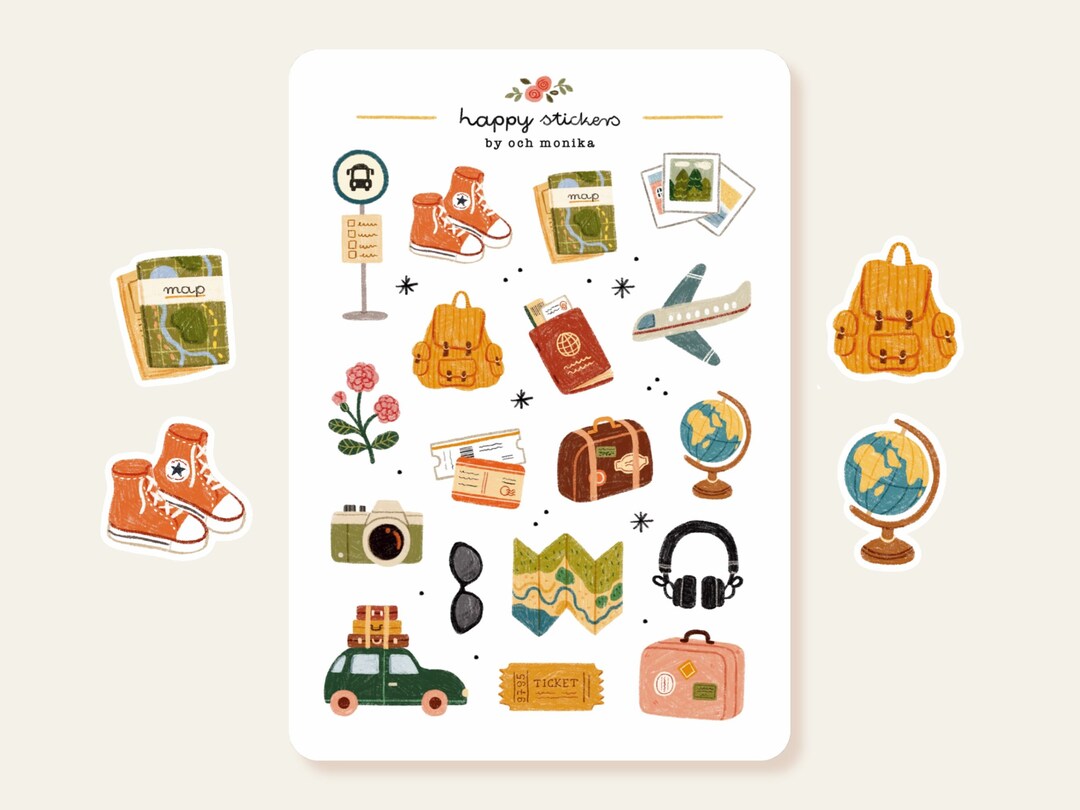 Traveler Stickers Art Sticker Sheet, Cute Stickers, Aesthetic Stickers ...