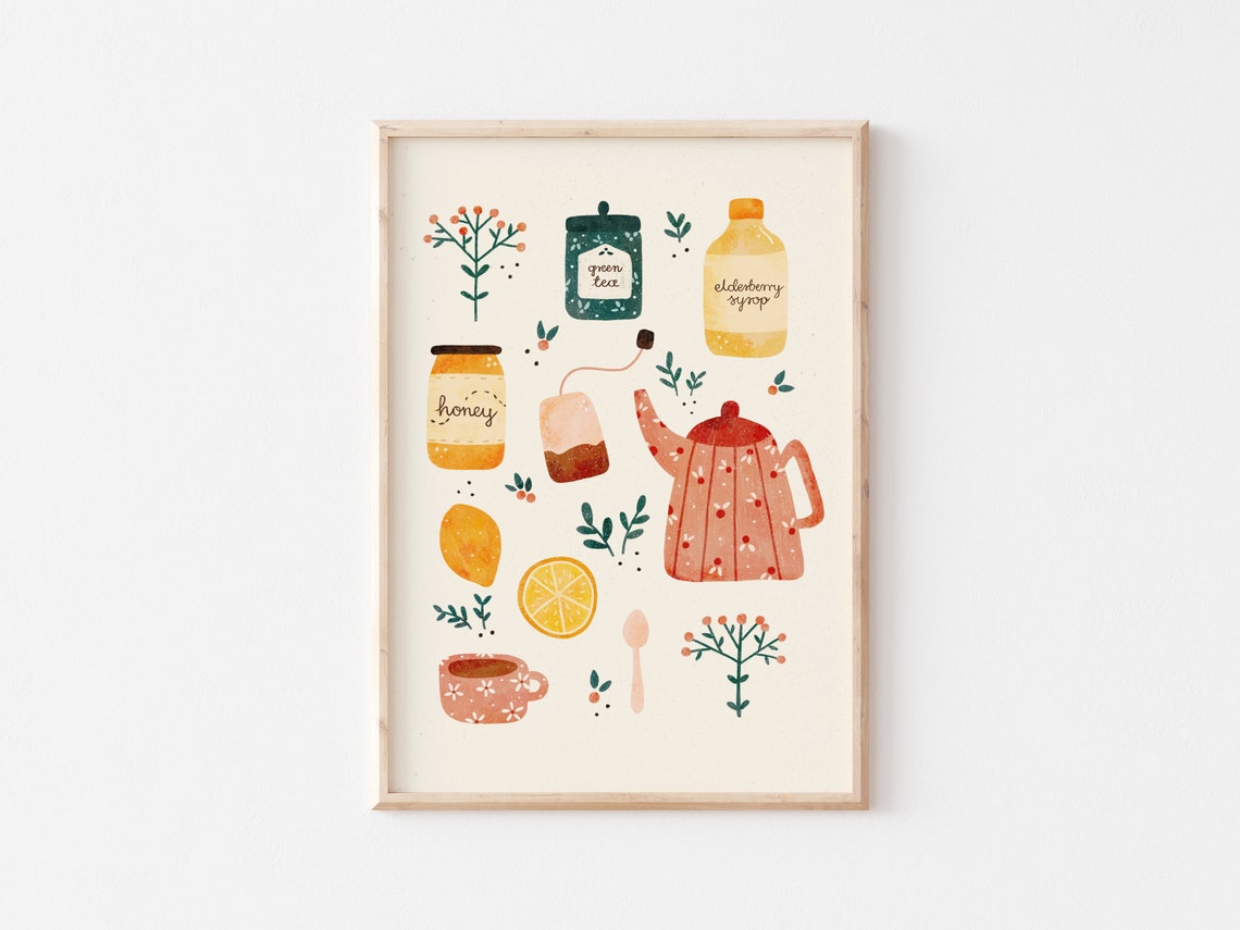 Tea Art Print Tea Lover Gift Tea Time Poster Tea | Etsy