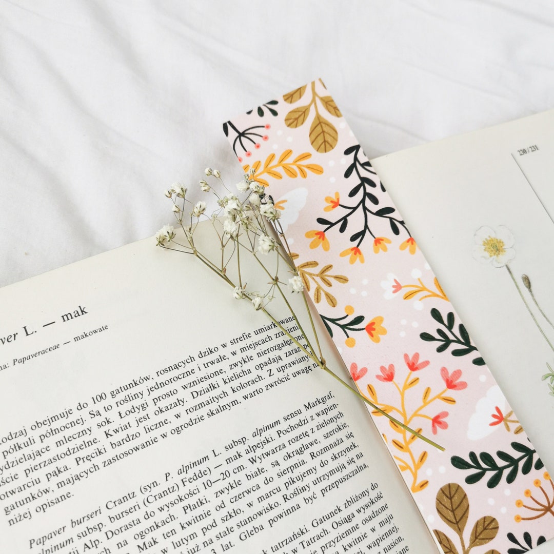 Flower Bookmarks, Book Lovers Gift, Illustrated Bookmark, Book ...