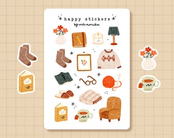 Cozy Sticker Sheet - Etsy