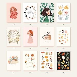 Postcards - Set of 3 | Mini Art Print Set, Card Bundle, Cute Cards, Art ...