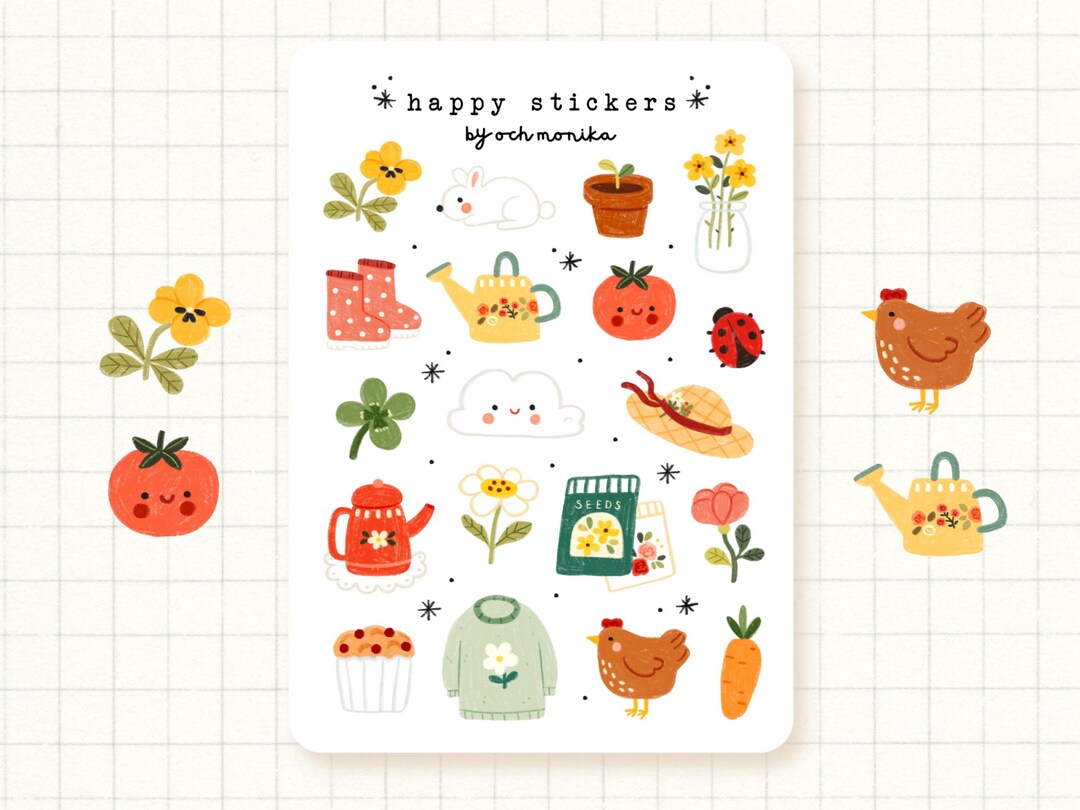 Spring Stickers Cottagecore Stickers, Sticker Sheet, Cute Stickers ...