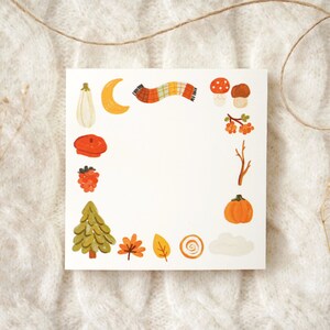 Autumn Memo Pad Mini Notepad, 50 Tear-off Sheets, Cute Memo Pad, to Do ...