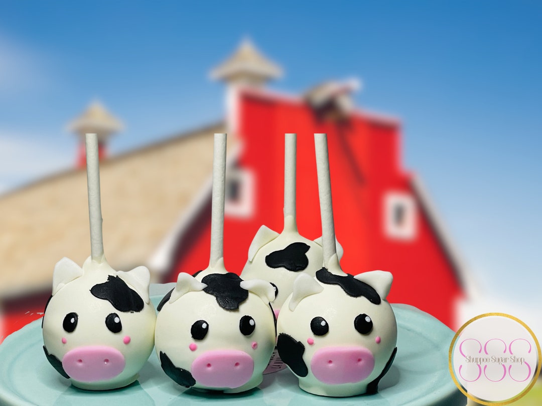 Cow Cake Pops: Farm Animal Birthday Party Treats - Etsy