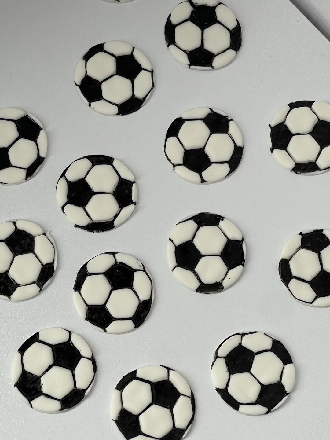 Fondant Cake Toppers | 4 Pack | Edible Soccer Ball - Etsy