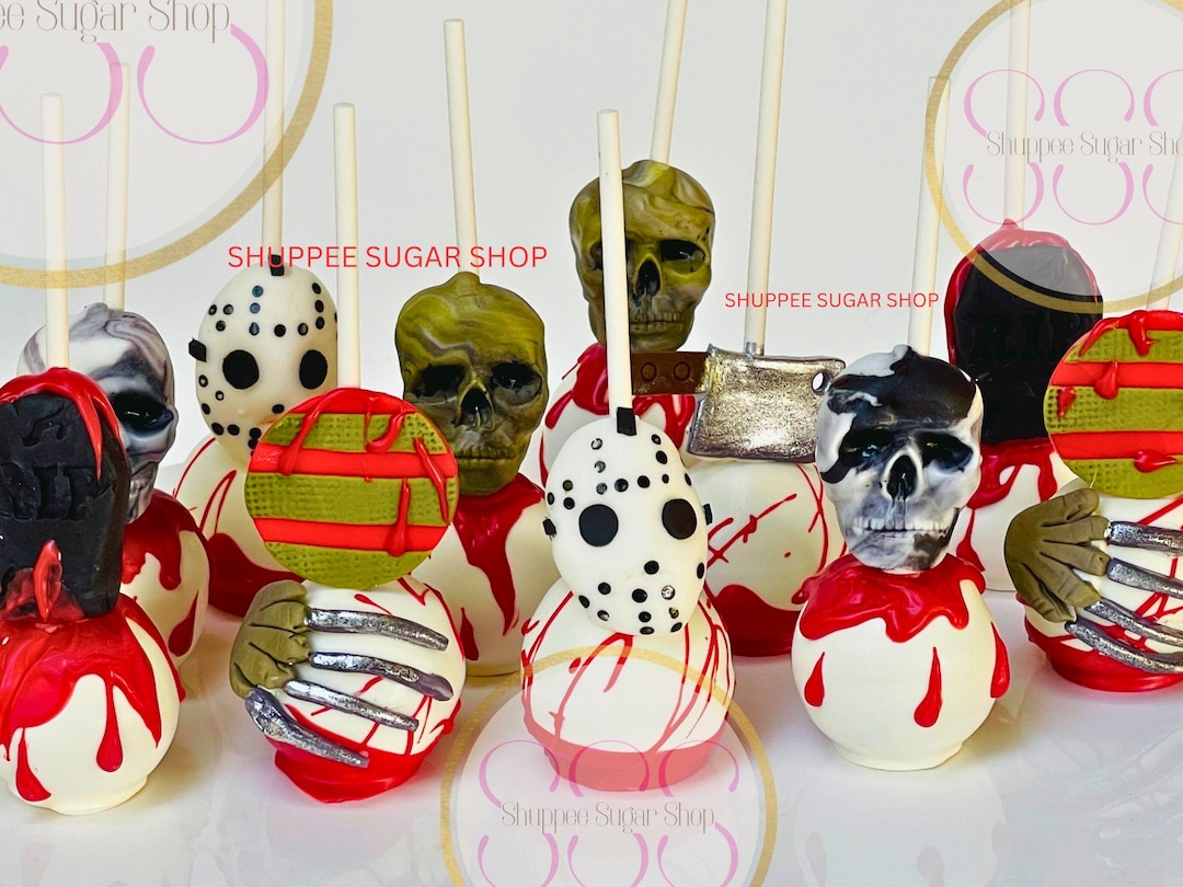 Halloween Nightmare Cake Pops | Slasher Horror Movie Fan | Blood ...