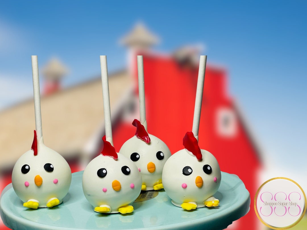 Custom Chicken Cake Pops | Birthday Party Favors | Barnyard Party ...