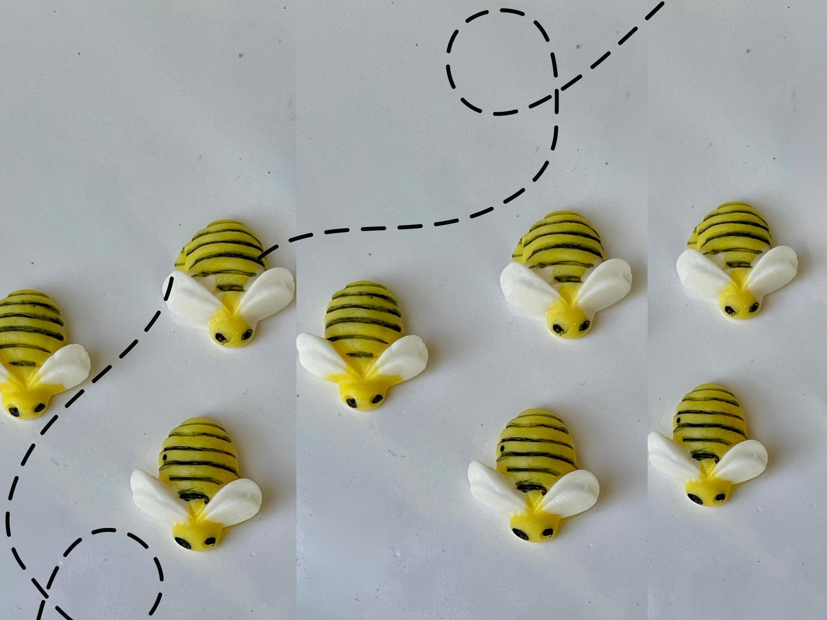 Bumble Bee Cake Toppers, Edible Fondant Dessert Decorations, Wedding ...