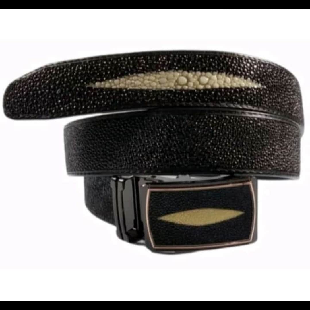 Belt Made of Genuine Stingray Skin 100 % Guarantee Black Color - Etsy