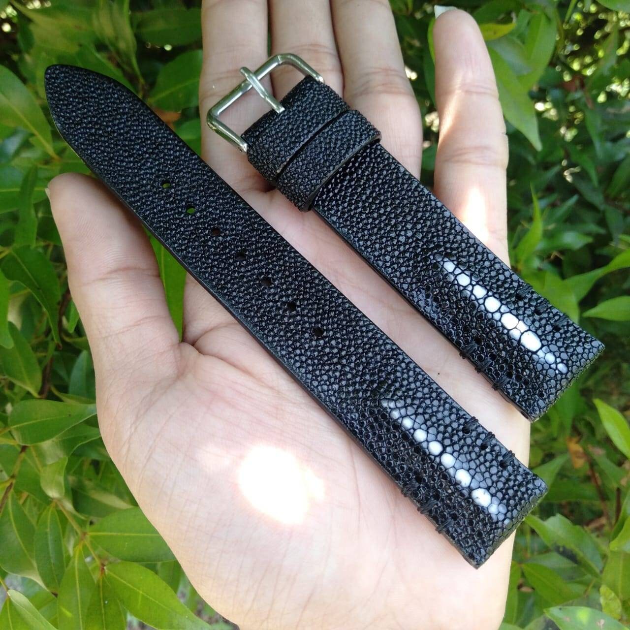 Stingray Watch Strap Double Diamond Black Color With Black Stitching ...