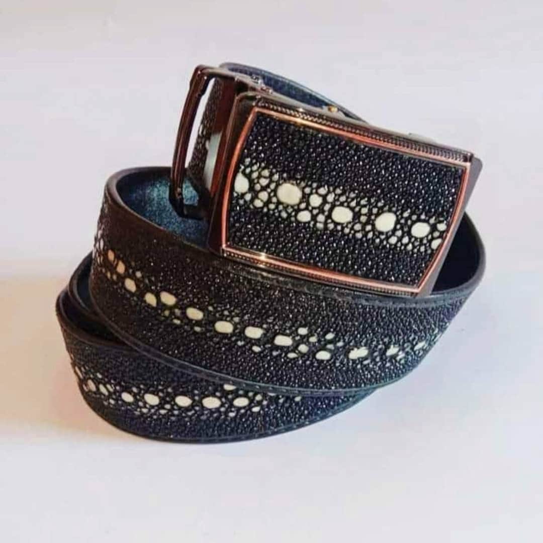 Belt Made of Genuine Stingray Skin Rowstone Type 100 % Guarantee 47 ...