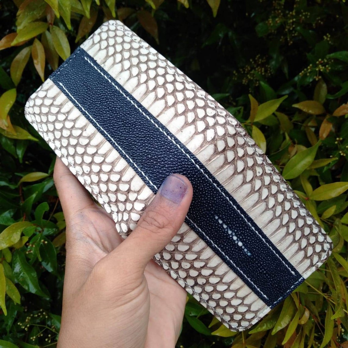 Bespoke Wallet Made of Genuine Cobra and Stingray Skin | Etsy