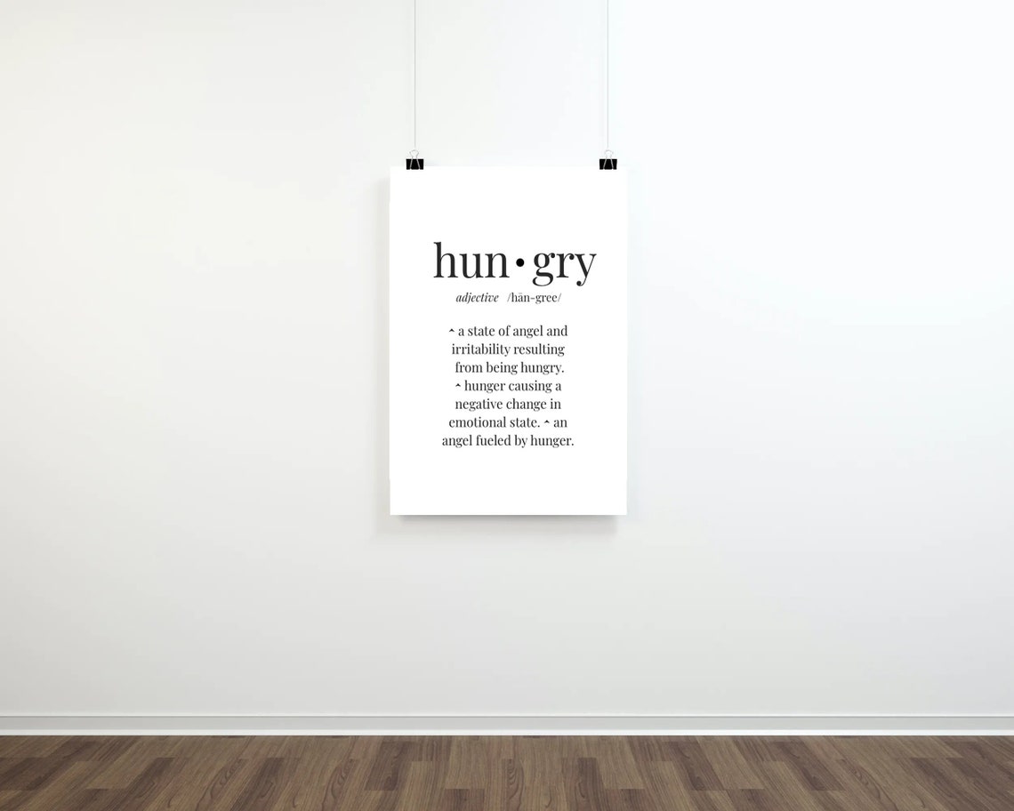 HUNGRY Word Definition Poster Wallart Print - Urban Dictionary - Word ...
