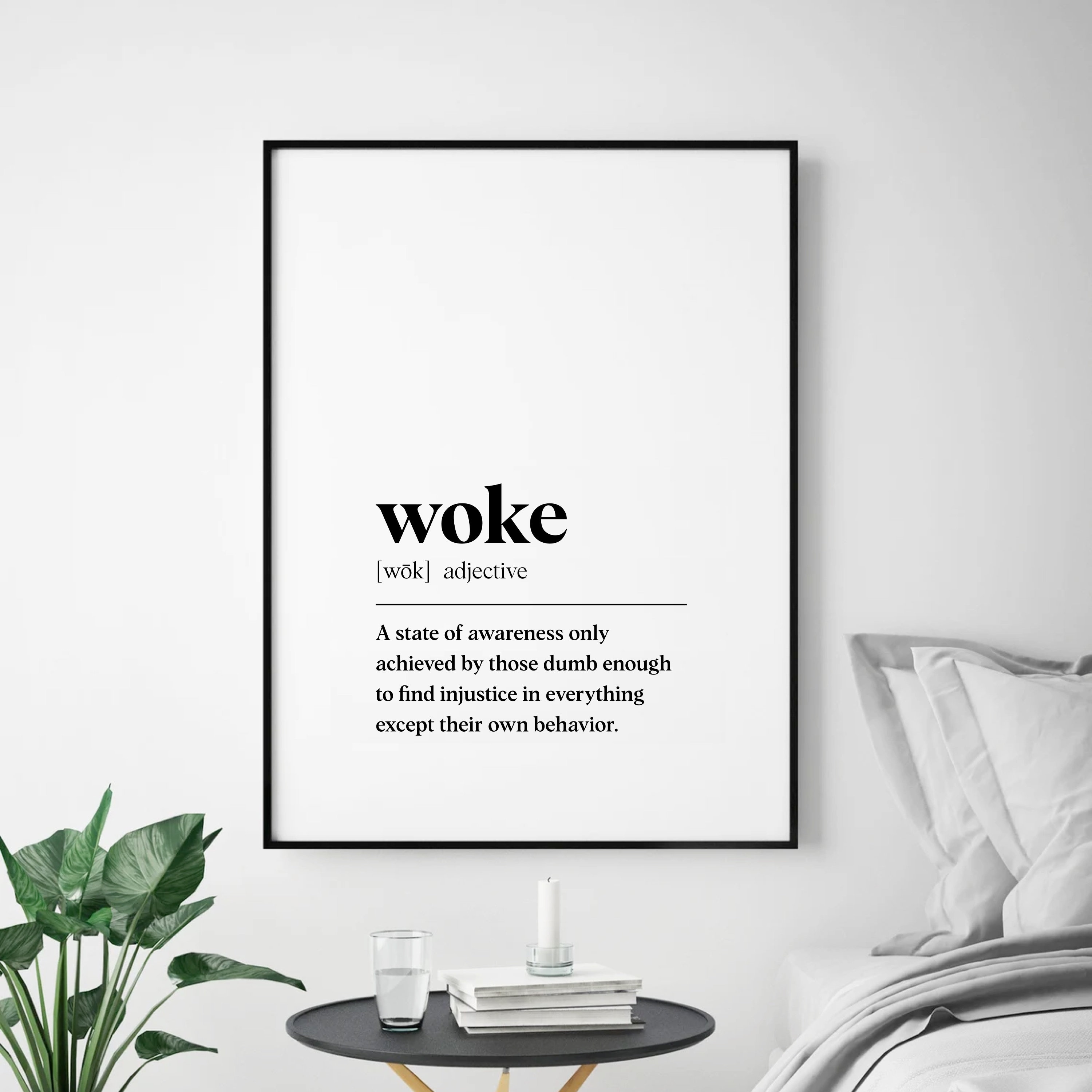 Woke Definition Print | Woke Svg Art | Woke Pdf Print | Anti Woke Wall ...