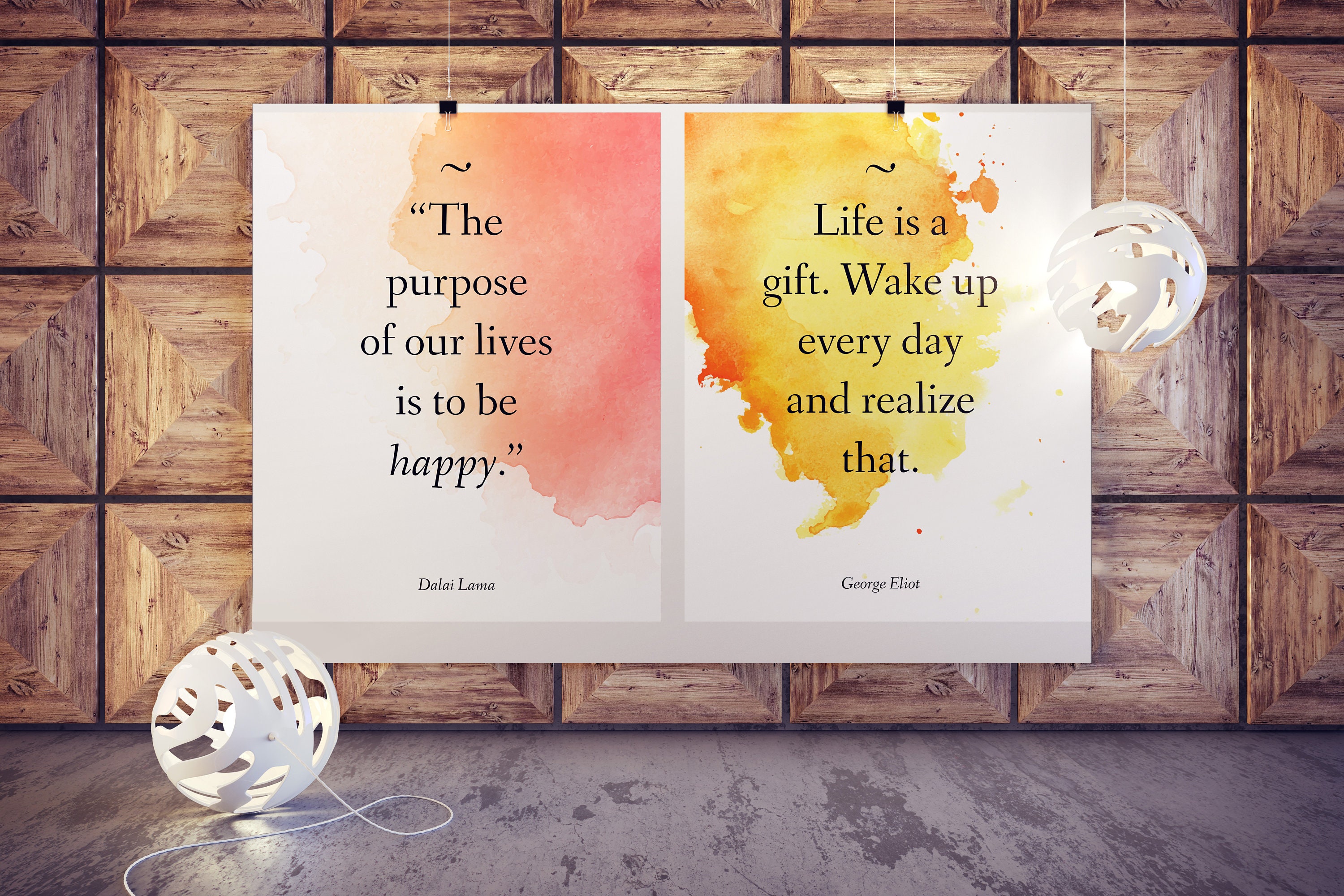 Life is a Gift. Wake up Every Day and Realize It Minimal Yellow Orange ...