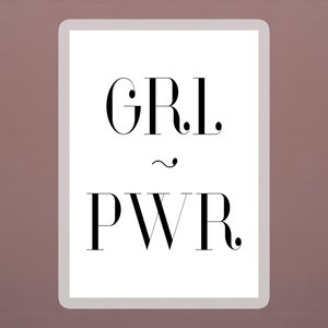 Girl Power Poster Wall Art Print - GRL PWR - Gift - A3 A2 - 16x20 ...