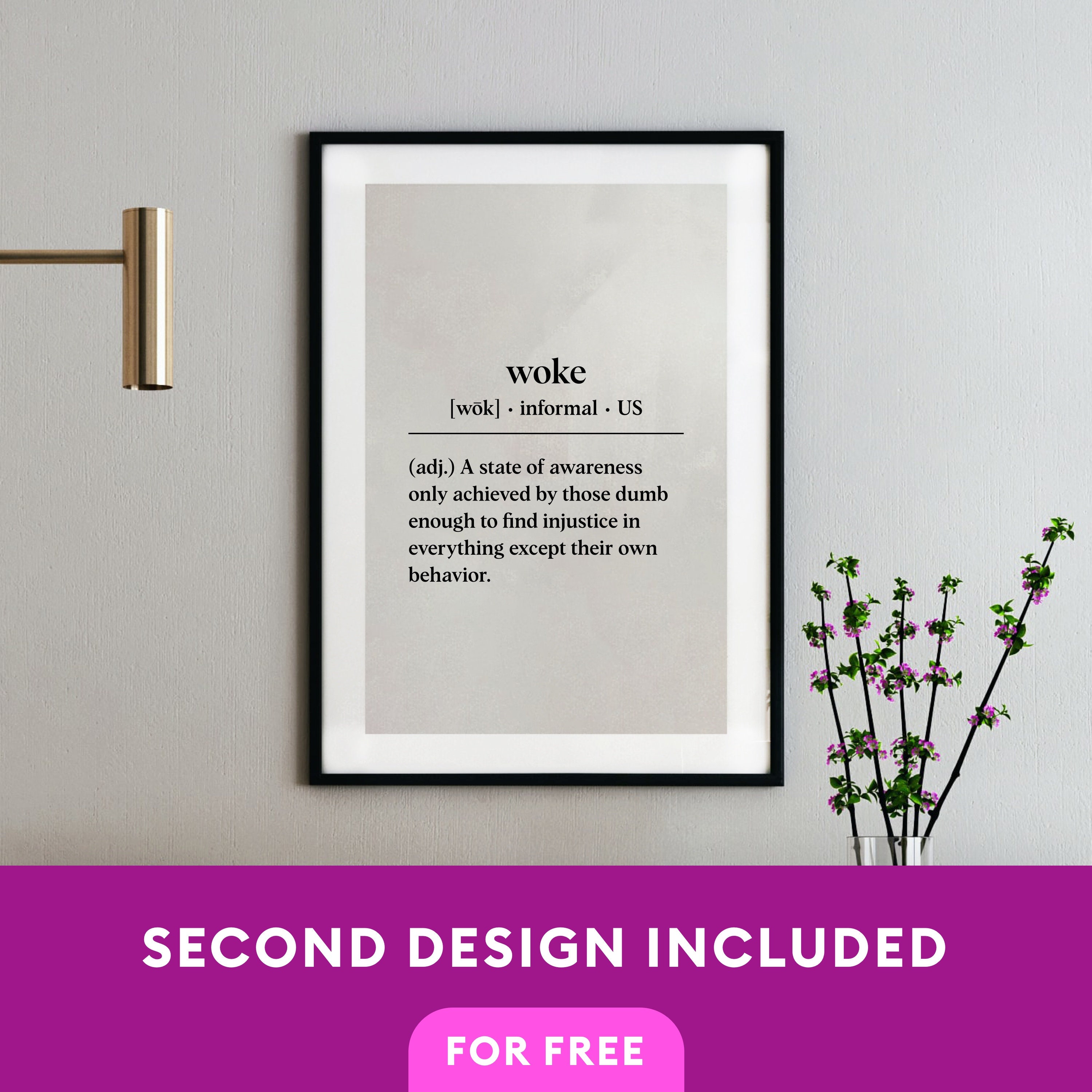 Woke Definition Print | Woke Svg Art | Woke Pdf Print | Anti Woke Wall ...