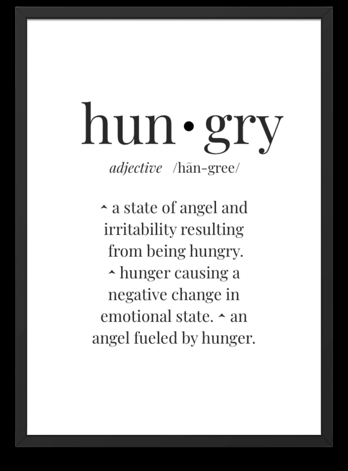 HUNGRY Word Definition Poster Wallart Print - Urban Dictionary - Word ...