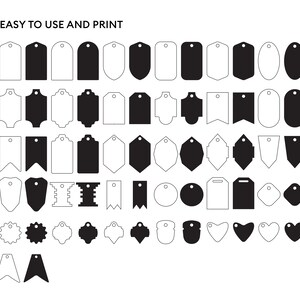 Gift Tag Templates SVG Set Bundle 1, 40+ Designs Gift Labels Tags ...