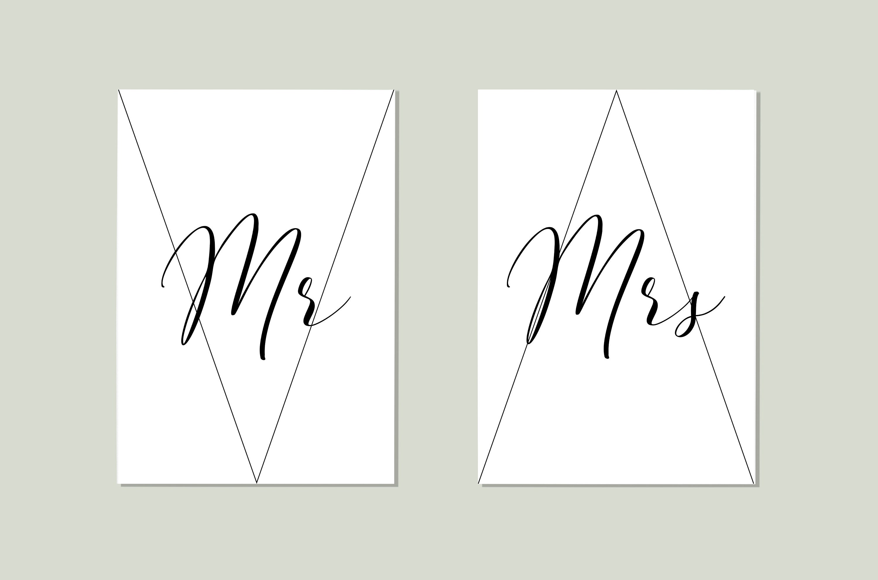 MR MRS Poster Wall Art Print - Mister and Missis - Word Meaning - Gift ...