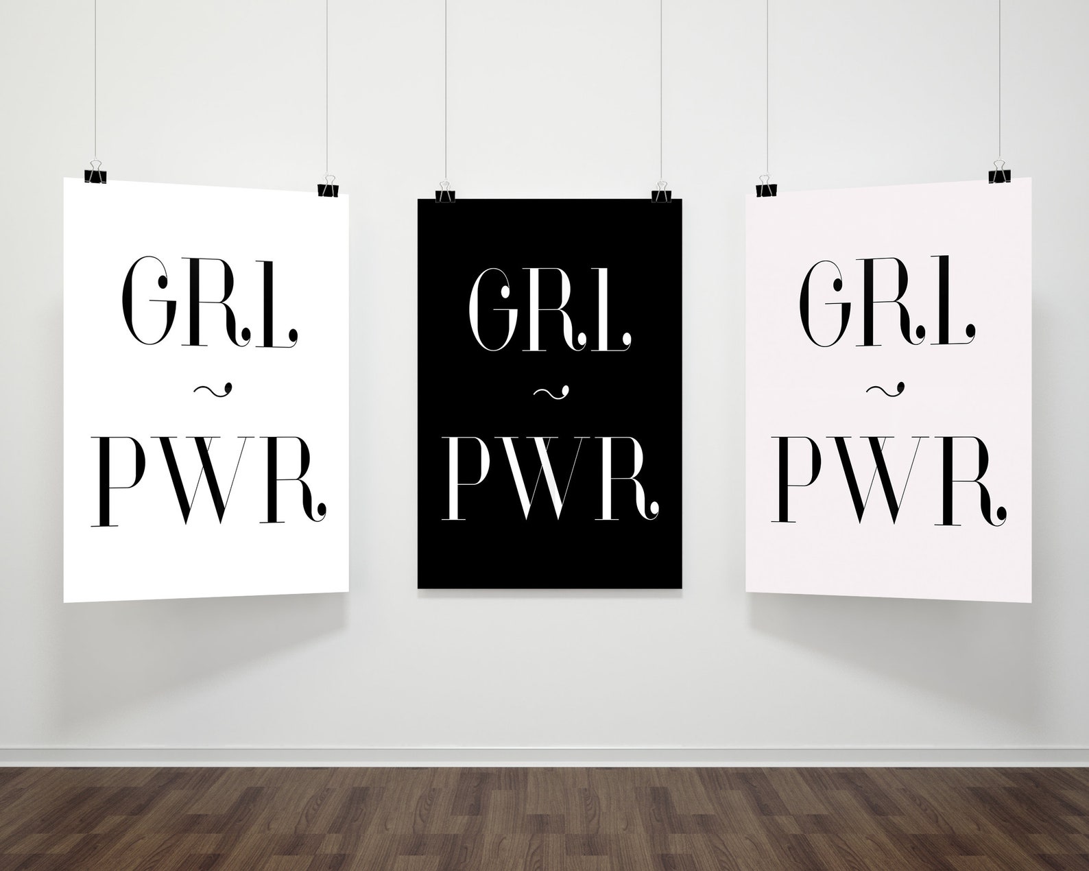 Girl Power Poster Wall Art Print GRL PWR Gift A3 A2 16x20 Typographic ...