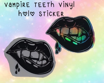 Vampire Teeth Decal - Etsy
