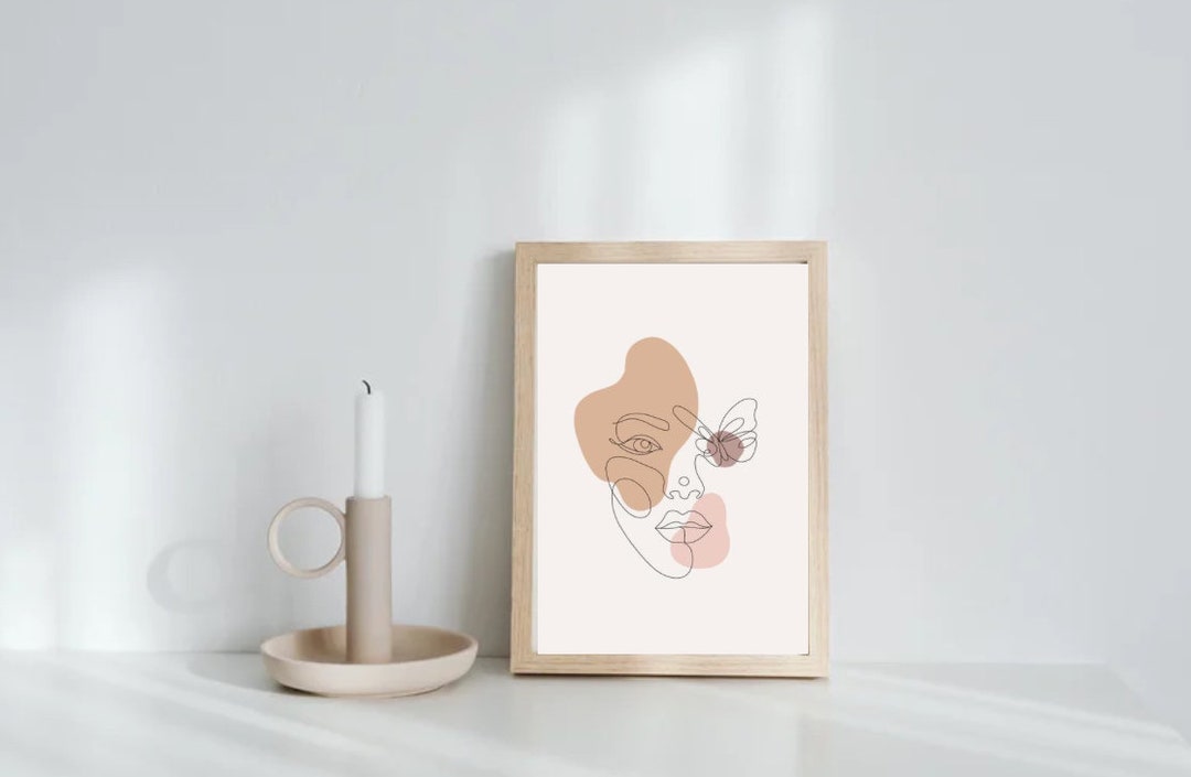 Neutral Tone Line Art Print - Etsy UK