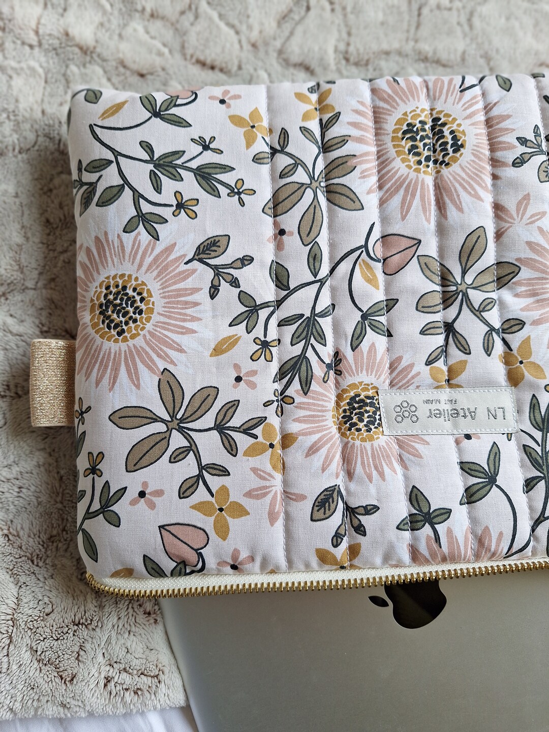 Laptop Sleeve With Zipper for PC MacBook iPad Surface - Pouch - Floral ...