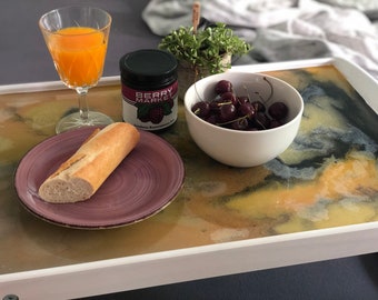 Premier black and Gold Epoxy Resin Drink/serving Tray and - Etsy