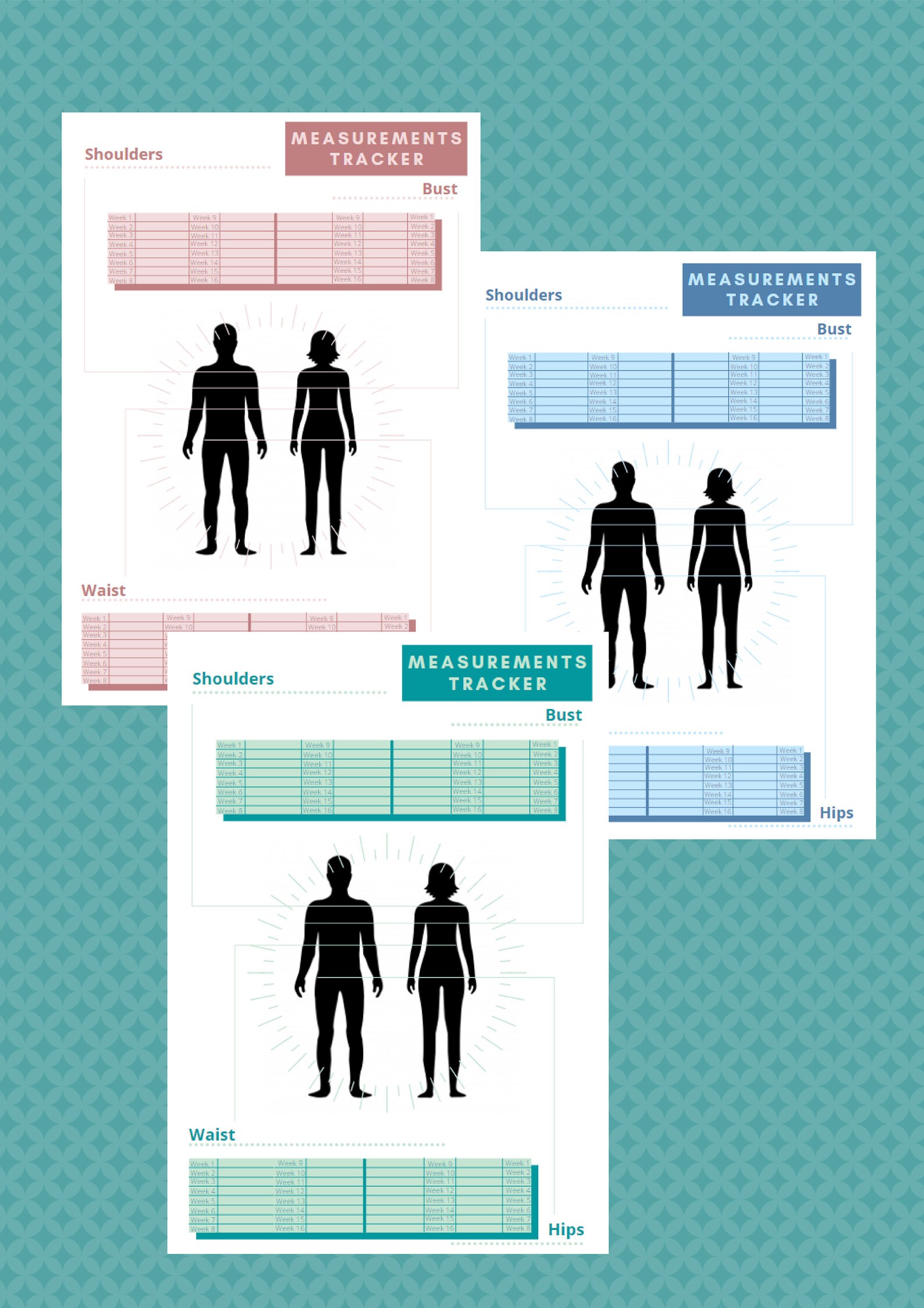 Fitness Planner Printable Bundle Daily Food Weight | Etsy