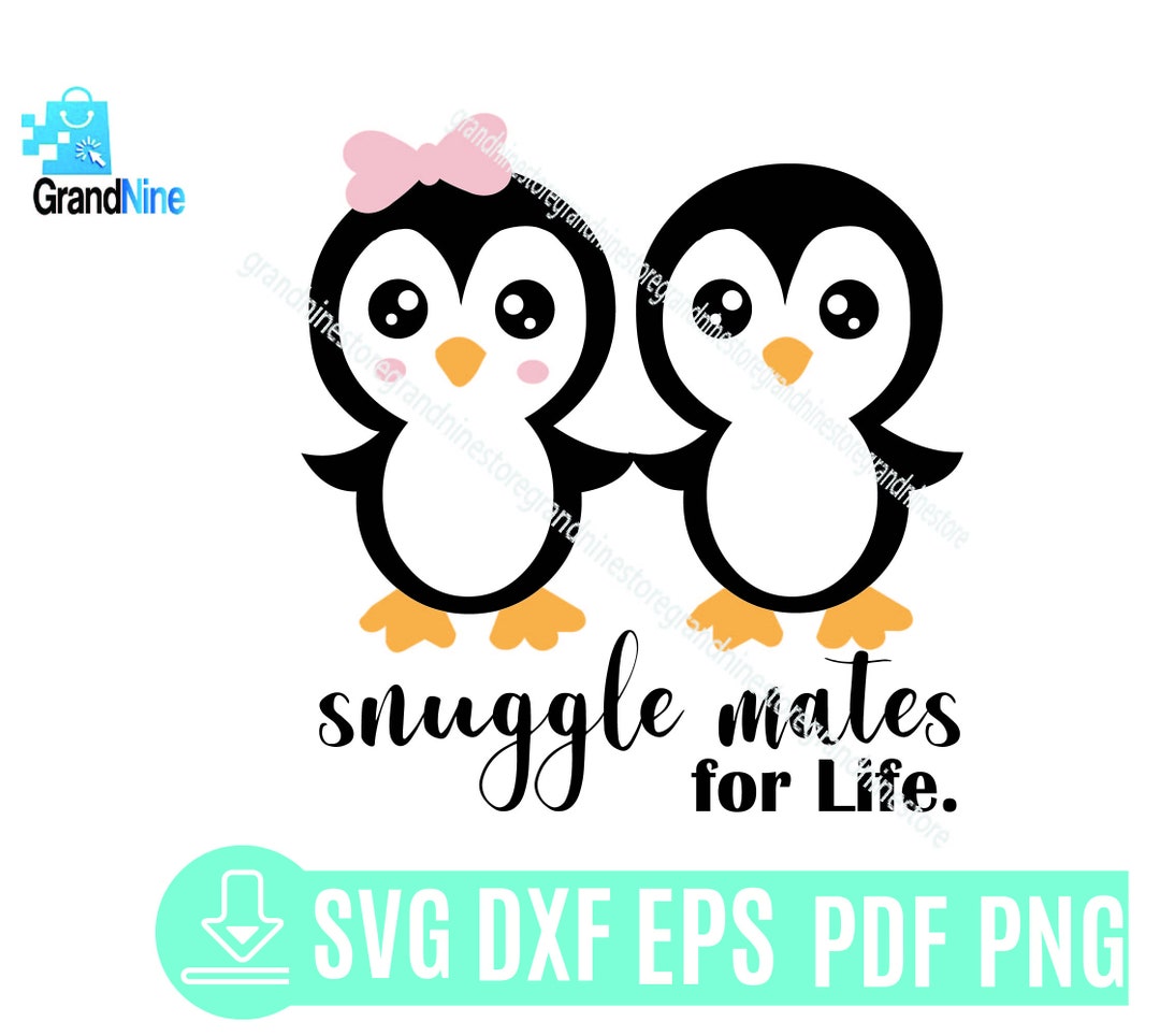 Penguin Couple SVG: Snuggle Mates for Life (digital Download) - Etsy