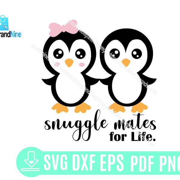 Penguin Couple Svg - Etsy