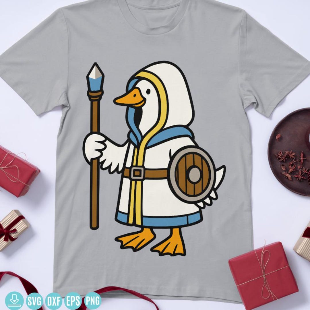 Cleric Goose SVG: Healer Goose With Staff & Shield (digital Download ...