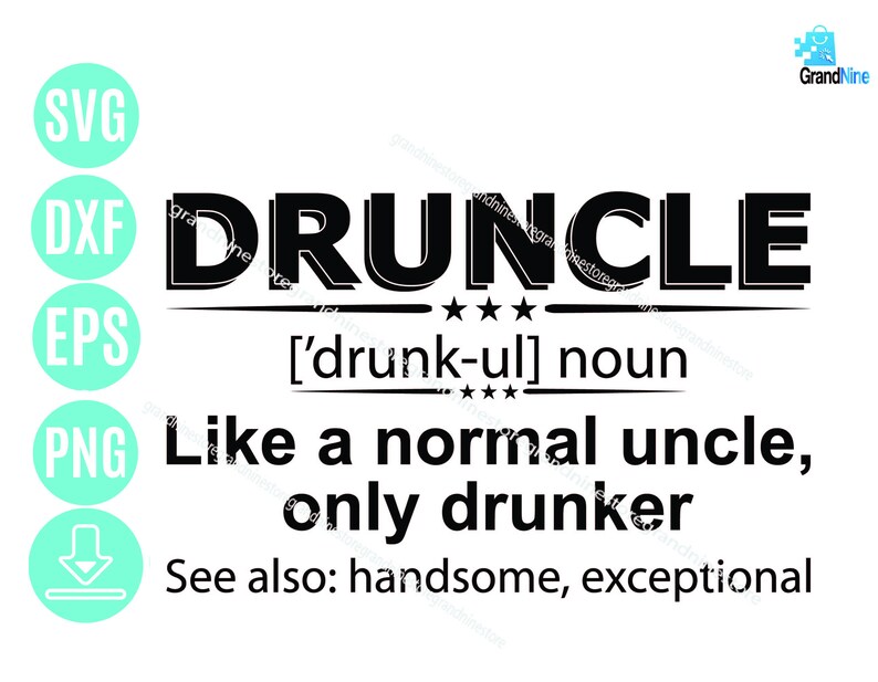 Funny Druncle Definition SVG - Drinking Uncle Design (digital Download ...