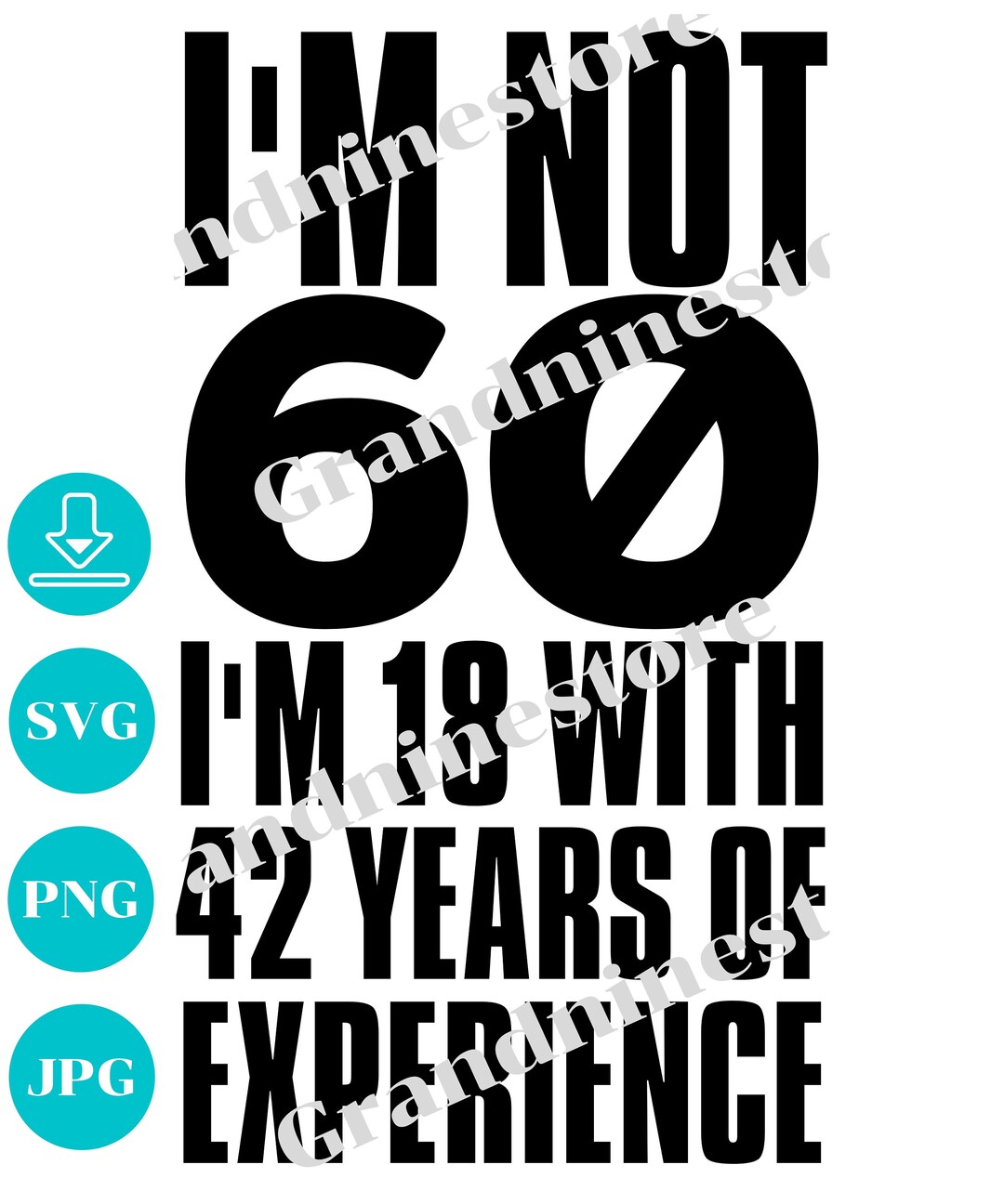 I'm Not 60, I'm 18 With 42 Years Svg, 60th Birthday Svg, Vintage 1960 ...
