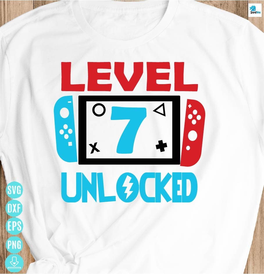 Level 7 Unlocked Birthday Svg 7 Years Old Gamer Shirt Svg - Etsy UK