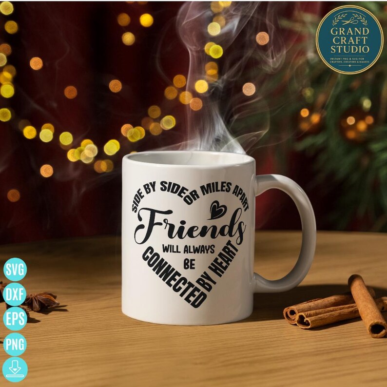 Side by Side or Miles Apart Friends SVG, Best Friend Quote Digital ...