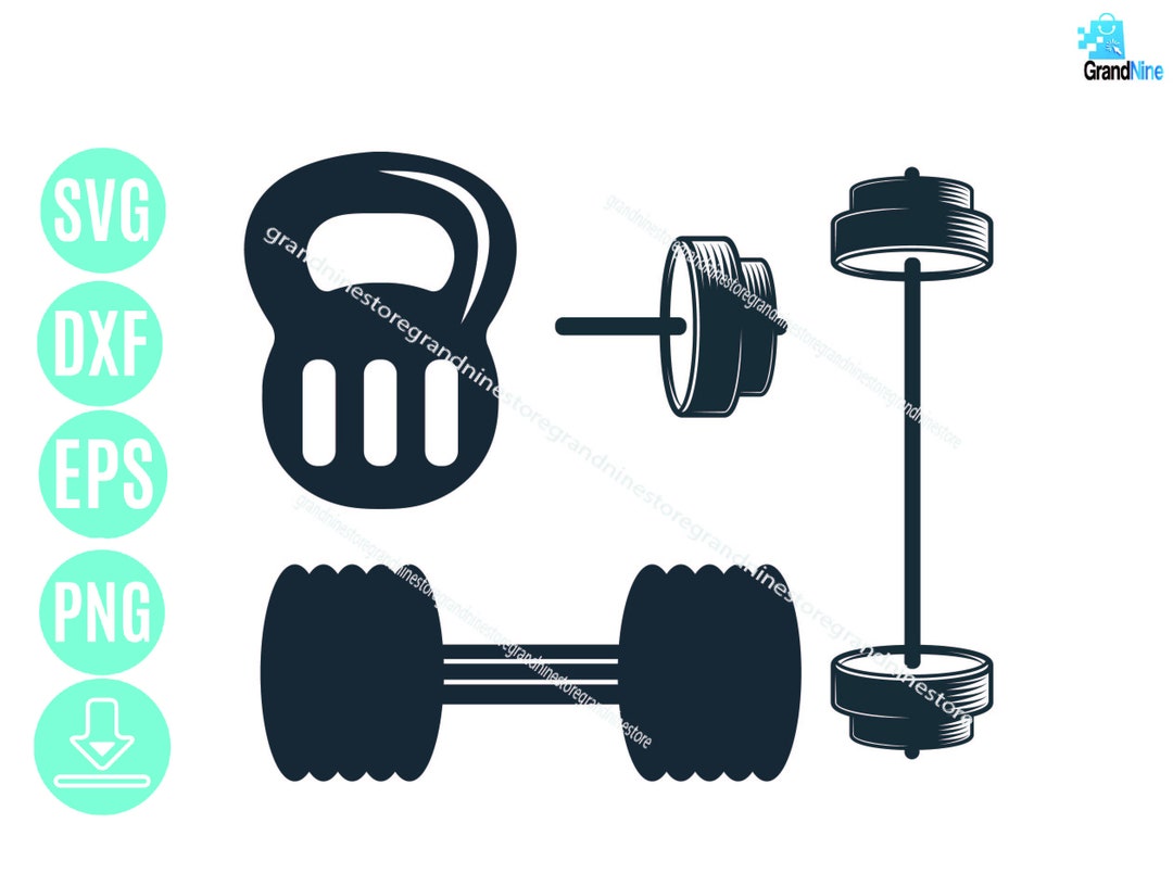 Barbell Bundle SVG, Barbell SVG, Gym Svg, Barbell Cut Files, Dumbbell ...