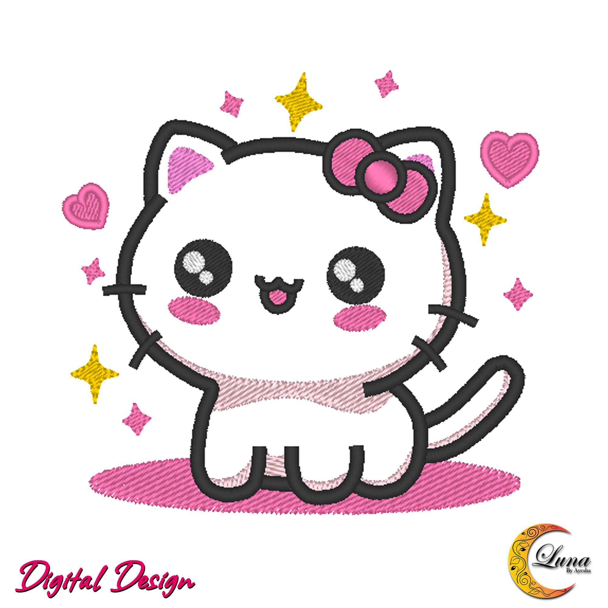Cute Kitty Embroidery/applique Design Digital File #digital #embroidery ...