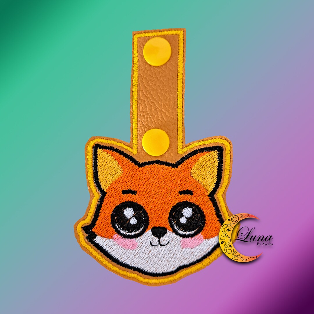 Fox Key Fob / Key Tag Digital Design File #digital #embroidery - Etsy