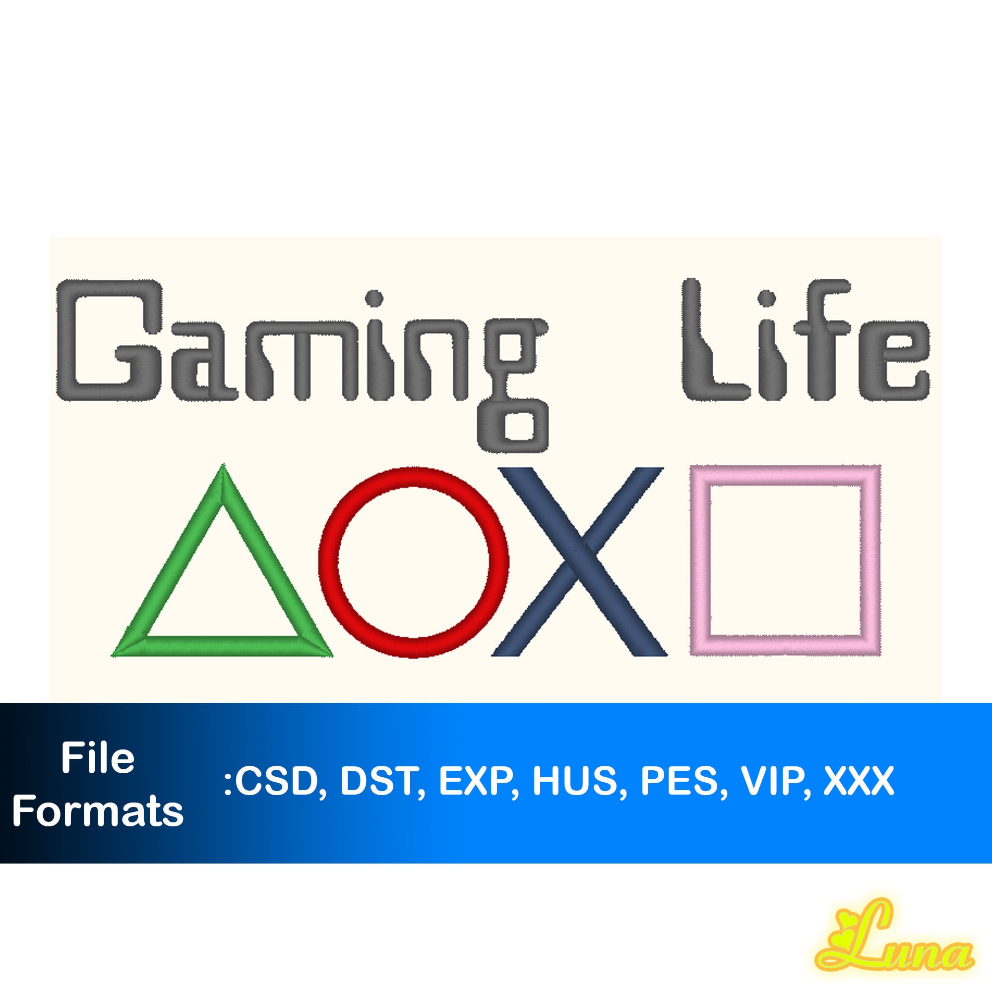 Gaming Life Embroidery Design, Machine Embroidery Design - Etsy