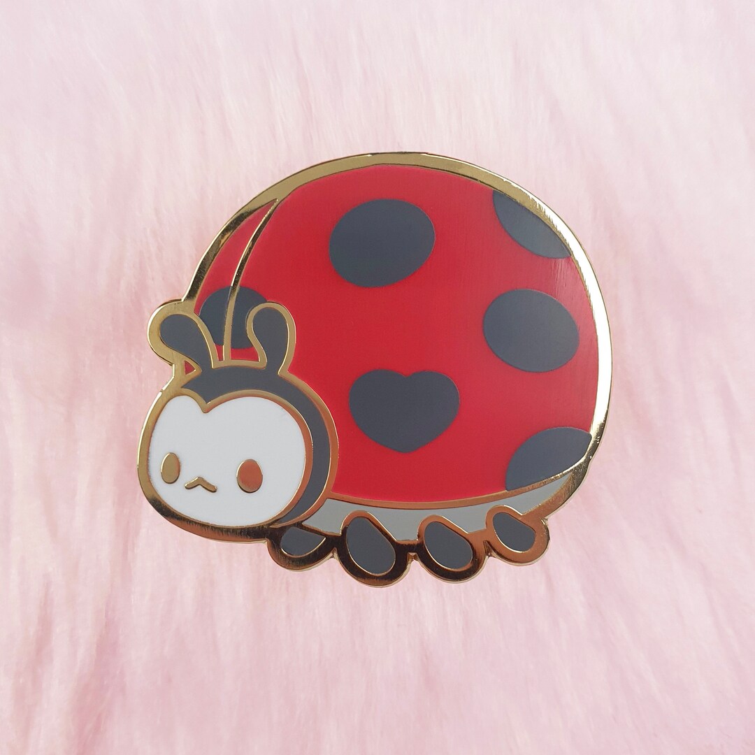 Lady Bug Enamel Pin, Lapel Pin, Brooch, Gold Plated, Lady Bug, Cute - Etsy