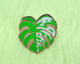 Green Monstera Enamel Pin - Etsy