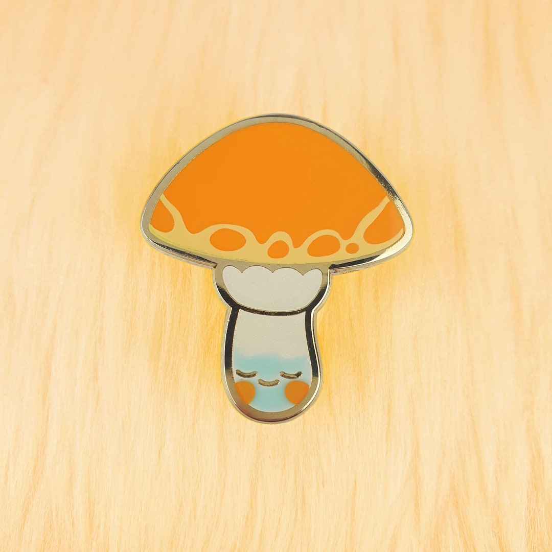 Golden Top Mushroom. Hard Enamel Pin. Cute Enamel Pin. Mushroom Enamel ...