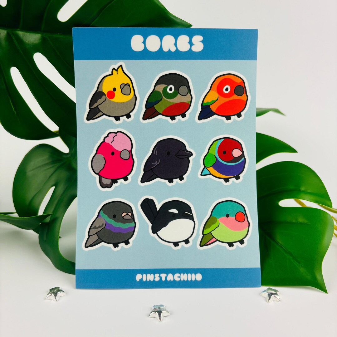 Chubby Bird Sticker Sheet - Etsy