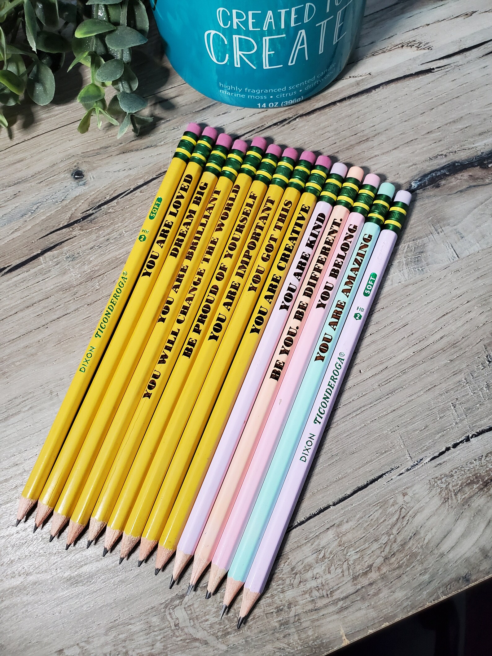 Custom Affirmation Message Pencils; Motivational Pencils, #2 Pencils ...
