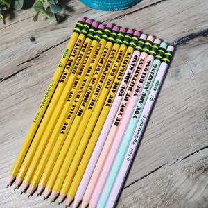 Custom Affirmation Message Pencils; Motivational Pencils, #2 Pencils ...