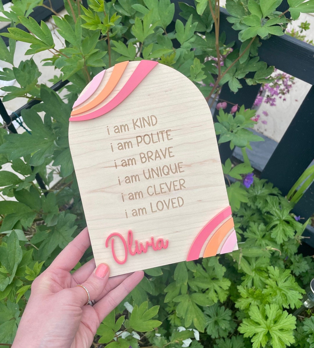 Personalised Positive Affirmations Arch Sign, Positivity for Kids ...
