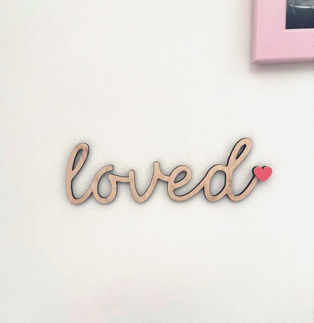Loved Wooden Wall Word Sign: Nursery Decor With Heart Accent - Etsy