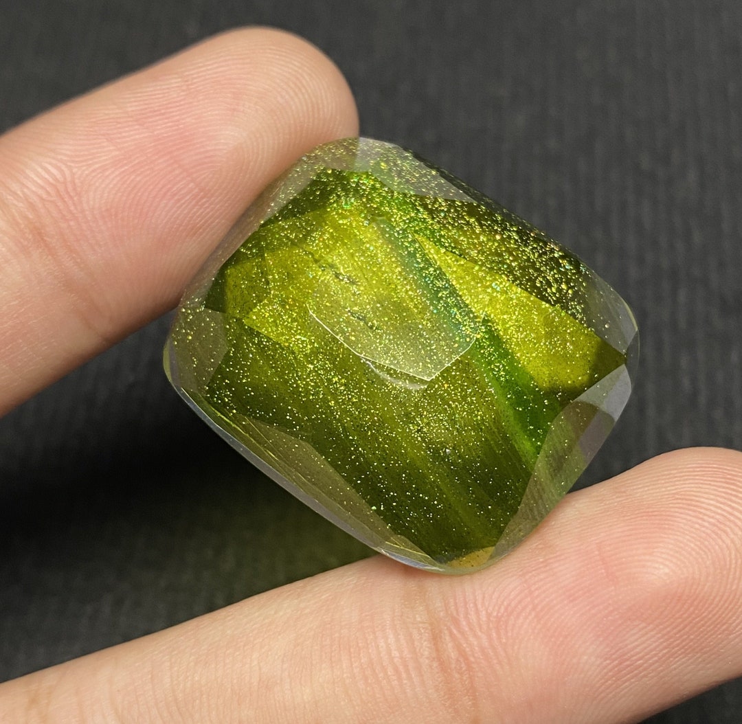 Sunstone Gemstone Green Sunstone Doublet Rose Cut Gemstone - Etsy